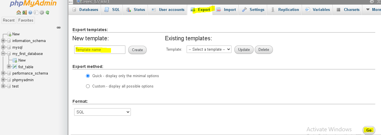Set up and work with MySQL on Windows with XAMPP