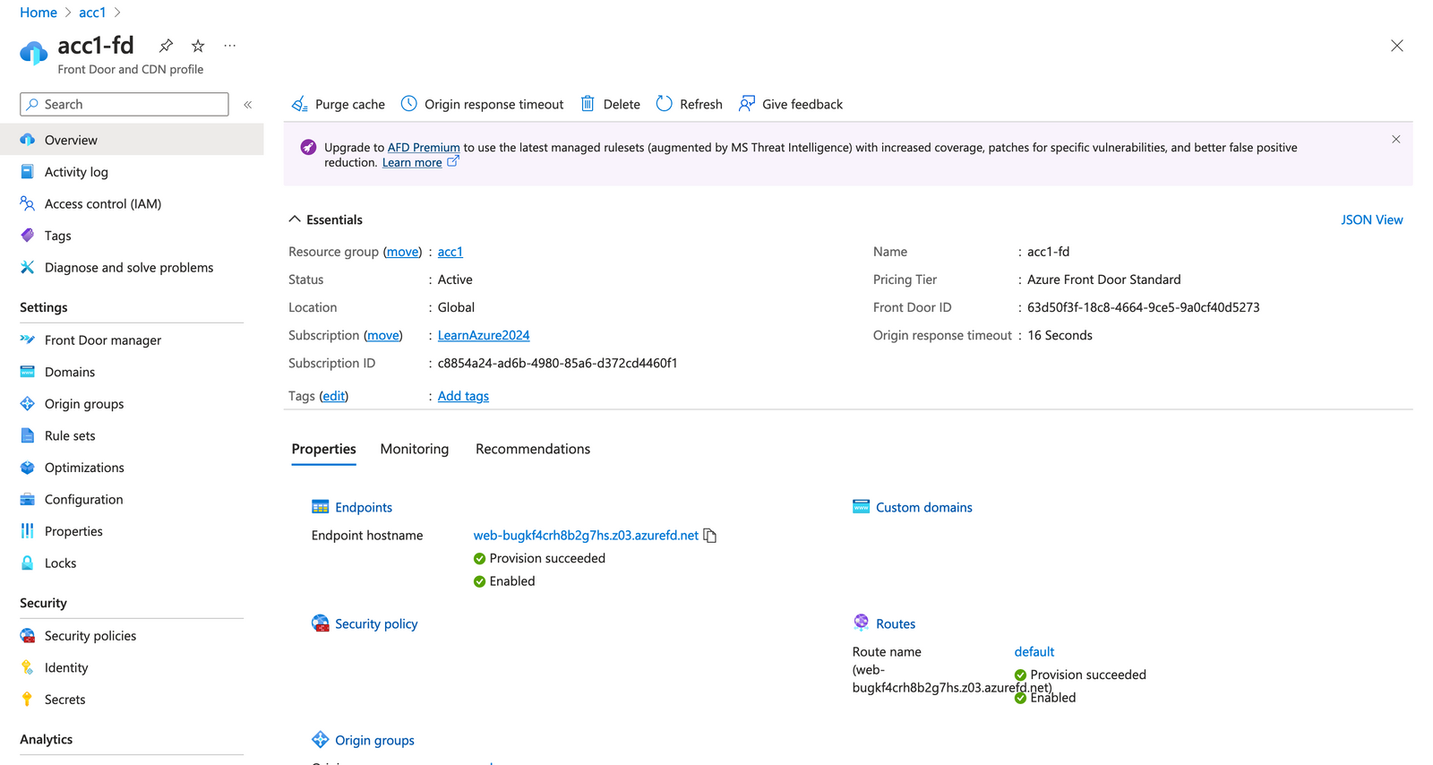 Host Static Website through Storage Account and Azure Front Door using ...