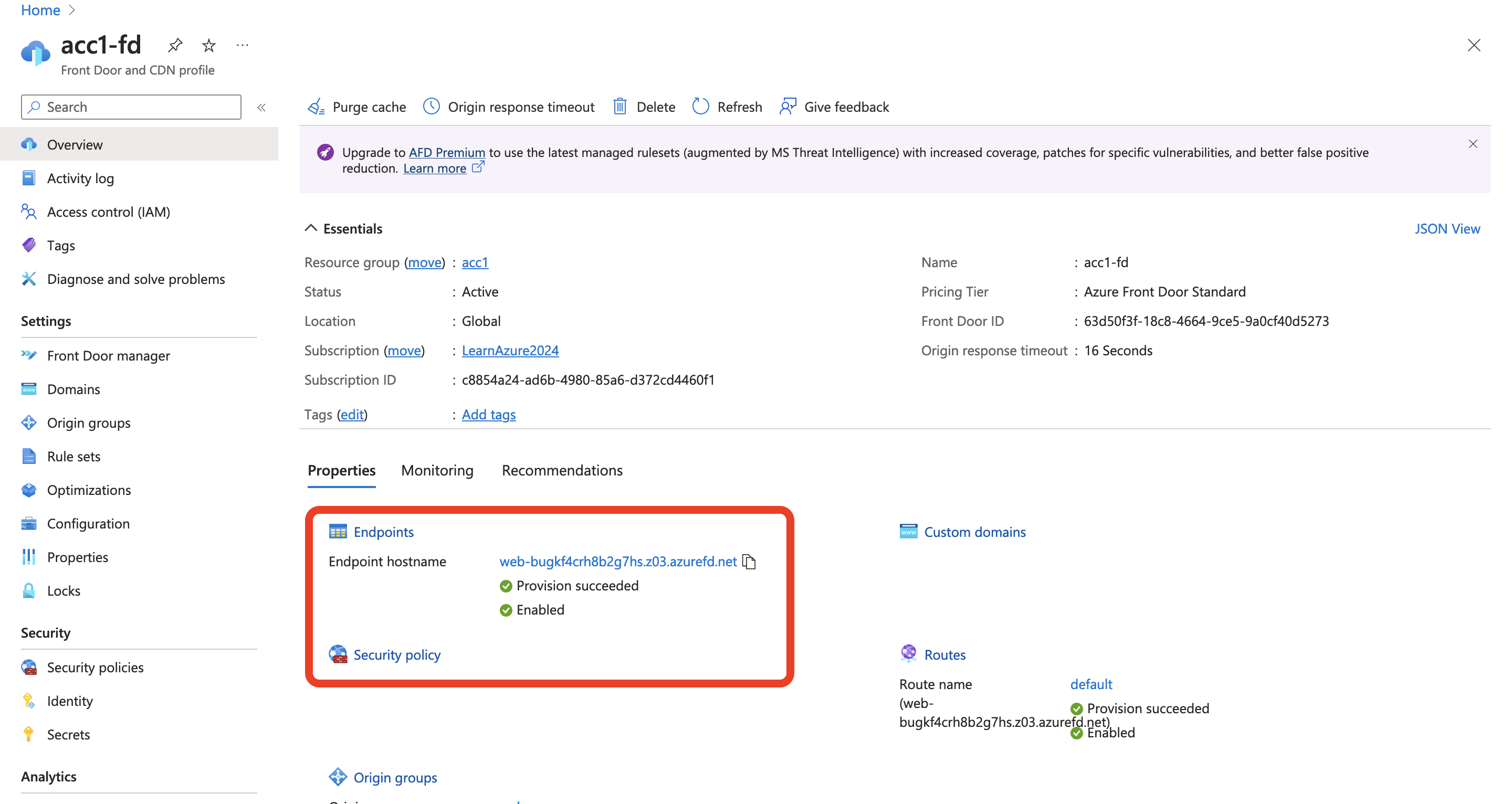 Host Static Website through Storage Account and Azure Front Door using Terraform.